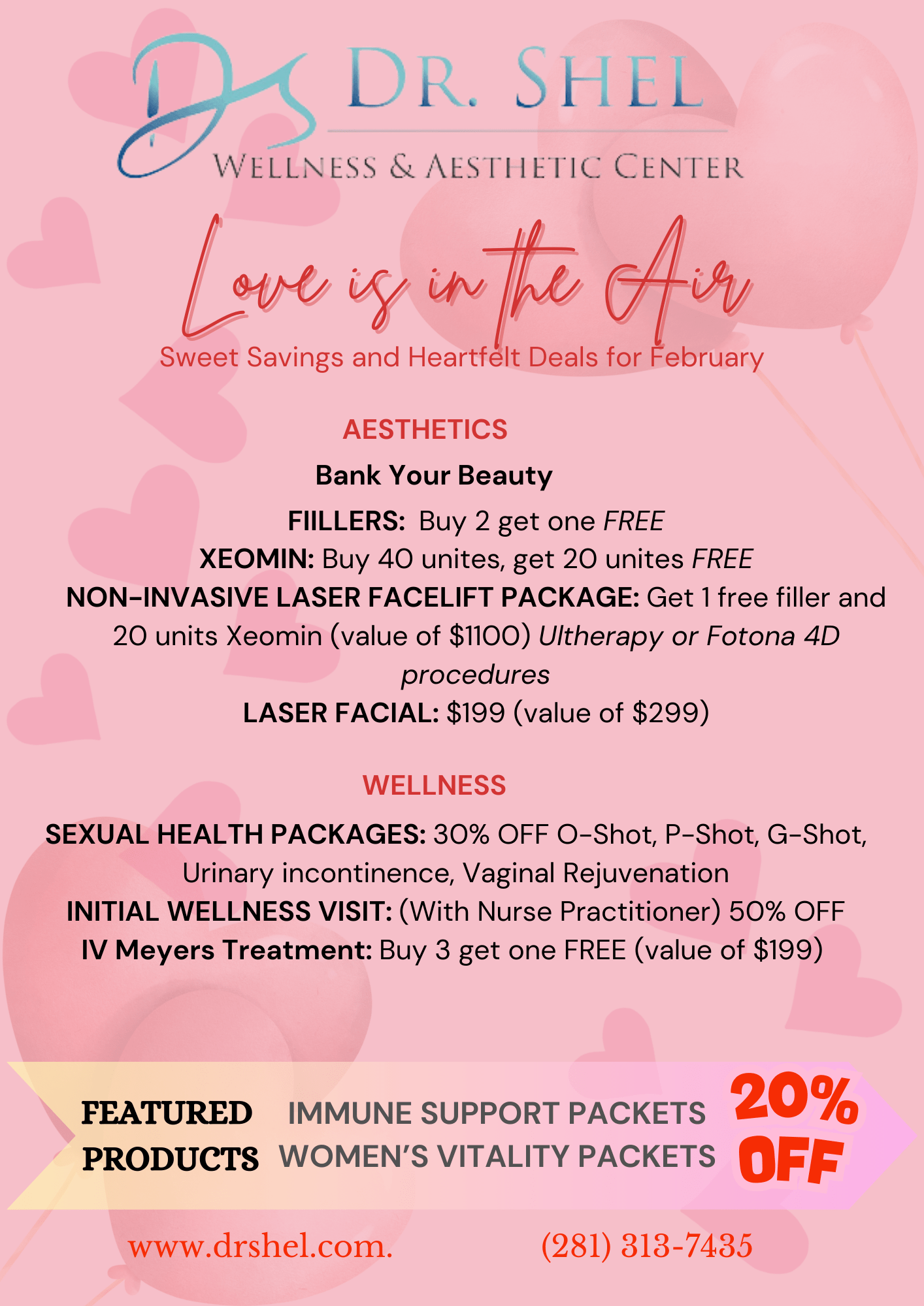 Current Specials - Dr. Shel Wellness & Aesthetic Center